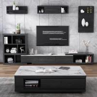 China OEM ODM Wooden Marble Coffee Table TV Console Table With Storage Drawers for sale