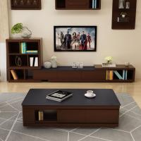 China OEM ODM Wooden Marble Coffee Table TV Console Table With Storage Drawers for sale