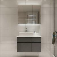 China Modern Bathroom Furniture Set with Mirror 800 900 1000mm Hotel Storage Cabinet for sale