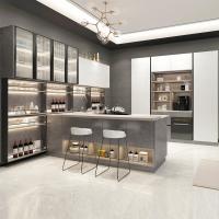 China High Gloss Lacquer Modular Kitchen Cabinets Trendy White Plywood Cupboards for sale