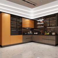 China High Gloss Lacquer Modular Kitchen Cabinets Trendy White Plywood Cupboards for sale