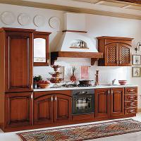 China CE American Style Home Office Cabinets Formaldehyde Free Solid Wood Kitchen Cupboard for sale