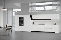 China Customized Size Stainless Steel Kitchen Cabinet PVC Membrane Beach House Cabinets for sale