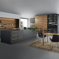 China Modern Matte Acrylic Kitchen Cabinets Luxury Black Melamine Kitchen Wall Cupboards for sale