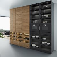 China Modern Matte Acrylic Kitchen Cabinets Luxury Black Melamine Kitchen Wall Cupboards for sale