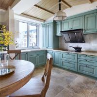 China Custom Solid Wood Modular Kitchen Cabinet Shaker Door 3M Base 3M Wall Pantry Cupboard for sale