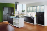 China CAD Drawing Economical Modular Kitchen Cabinets With Lacquer Paint Doors for sale