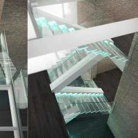 China Space Saving Glass Spiral Staircase 150mm Keel Tempered Glass Railings Customizable for sale