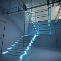 China Space Saving Glass Spiral Staircase 150mm Keel Tempered Glass Railings Customizable for sale