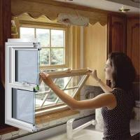 China American Style Double Hung Windows Tempered Glass Aluminum Alloy 1.2mm 2.0mm for sale