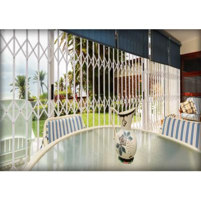 China Durable Aluminum Concertina Grille Sliding Window with Burglar Bars Custom Size for sale