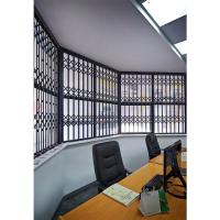 China Durable Aluminum Concertina Grille Sliding Window with Burglar Bars Custom Size for sale