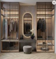 China Custom Walk In Closet Plywood Wardrobe 18mm Carcase Custom Size Design for sale