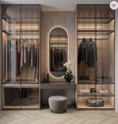 China Custom Walk In Closet Plywood Wardrobe 18mm Carcase Custom Size Design for sale