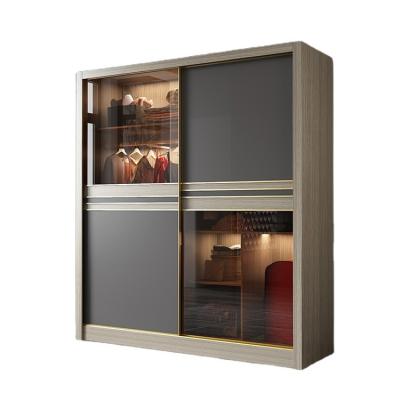 China MDF Sliding Door Wardrobe Customizable Storage Cabinet 1800mm Width for sale