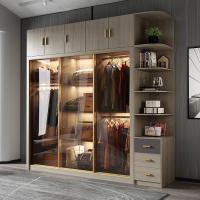 China MDF Sliding Door Wardrobe Customizable Storage Cabinet 1800mm Width for sale