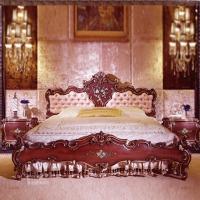 China Custom Solid Wood European Style Red Four Door Wardrobe Hand Carved Bedroom Closet 2000mm for sale