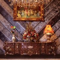 China Custom Solid Wood European Style Red Four Door Wardrobe Hand Carved Bedroom Closet 2000mm for sale