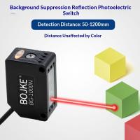 China Background Suppression Photoelectric Sensor 50mm-1200mm Detection Distance NPN 12-24V DC for sale