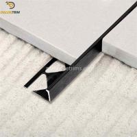 China Decorative 10mm Straight Edge Tile Trim L Shaped Aluminum Trim Black 2.5m for sale