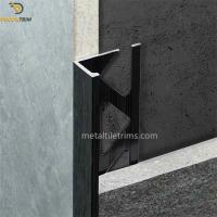 China Decorative 10mm Straight Edge Tile Trim L Shaped Aluminum Trim Black 2.5m for sale