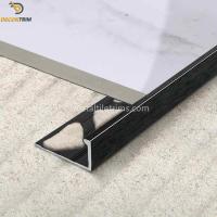 China Decorative 10mm Straight Edge Tile Trim L Shaped Aluminum Trim Black 2.5m for sale