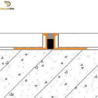 China Aluminum Matt Satin Expansion Joint Profile 10mm Rubber Insert Anodized Surface for sale