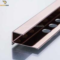 China SS304 Stainless Steel 10mm Square Edge Tile Trim 2.5m Length for sale