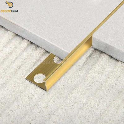 China Mechanical Polish Gold Aluminum Ceramic Tile Edging 8mm 10mm 12mm for sale