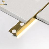 China Bright Gold Ceramic Tile Edging Trim , 10mm L Shaped Edging Strips for sale