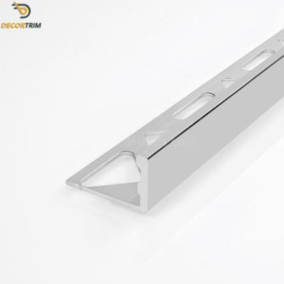 China L Shape Aluminum Tile Trim Chrome Silver 10mmx2.5m for Tile Edging Decoration for sale