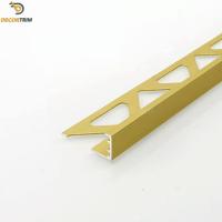 China Anodized 8mm Matt Gold Aluminium Tile Trim L Shape 2.5m Corner Strip for sale