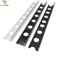 China Anodized Matt Black Aluminium Tile Trim Straight Edge 8mm 10mm 12mm Height 1mm Thickness for sale
