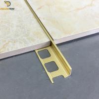 China Light Matt Gold Aluminum Tile Edge Trim 8mm 10mm 12mm Ceramic Edging Strips for sale