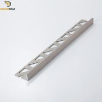 China 8mm L Angle Aluminum Corner Trim for Tile Brush Matt Titanium Finish 2.5m Length for sale
