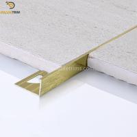 China 12.5mm Aluminum Tile Trim L Shape 6063 T5 Polish Bright Gold 2.5m for sale