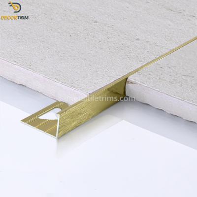 China 12.5mm Aluminum Tile Trim L Shape 6063 T5 Polish Bright Gold 2.5m for sale