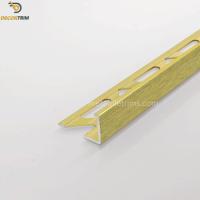 China 12.5mm Aluminum Tile Trim L Shape 6063 T5 Polish Bright Gold 2.5m for sale