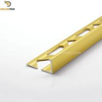 China 10mm Aluminum Corner Tile Trim ,  Gold Chrome Straight Edge Tile Trim for sale
