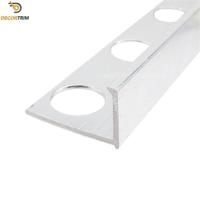 China 10mm Aluminum L Shaped Tile Trim 2.5m Silver Edge Edging for Floor Wall Protection for sale