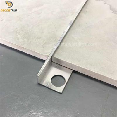 China 10mm Aluminum L Shaped Tile Trim 2.5m Silver Edge Edging for Floor Wall Protection for sale