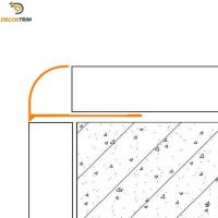 China Aluminium Alloy Quad Tile Trim , Floor Tile Edge Protector 10mmx2.4m for sale
