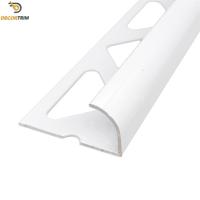 China White Powder Coated Aluminium Quad Round Tile Trim 10mm x 2.5m for sale