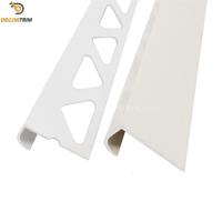 China White Powder Coated Aluminium Quad Round Tile Trim 10mm x 2.5m for sale