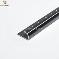 China Bright Black Aluminum Quarter Round Tile Trim 10mm for External Corner Decoration 2.5m for sale