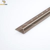 China High Glossy Coffee Curved Aluminum Tile Trim 10mm 2.5m for Tile Edge Protection for sale