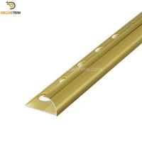 China 10mm Bullnose Round Edge Aluminum Tile Trim 6063 T5 Shiny Gold 2.5m for sale