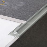 China Aluminum Polish Champagne Round Open Shape Edge Metal Tile Trim 10mm 2.5m for sale