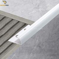 China Aluminum Tile Trim Powder Coating Bright White 10mm Height 2.5m Length for sale