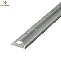 China Aluminum Polish Champagne Round Open Shape Edge Metal Tile Trim 10mm 2.5m for sale